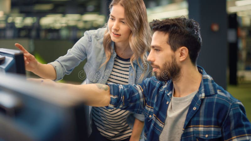 University Library: Bright Caucasian Girl and Talented Boy Study for ...