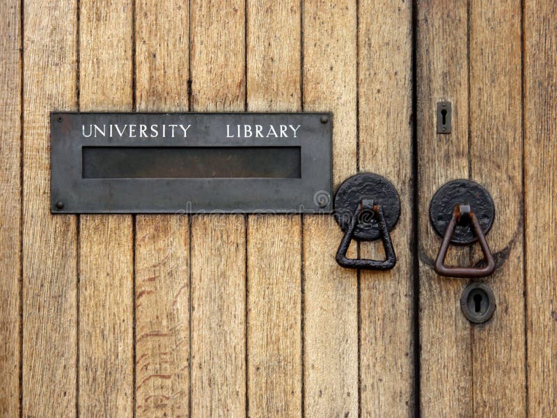University Library Entrance Stock Image - Image of post, locked: 6307761