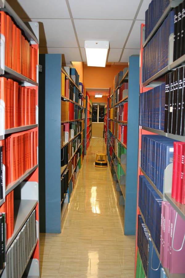 Library stacks stock photo. Image of stacks, library, perspective - 5441520