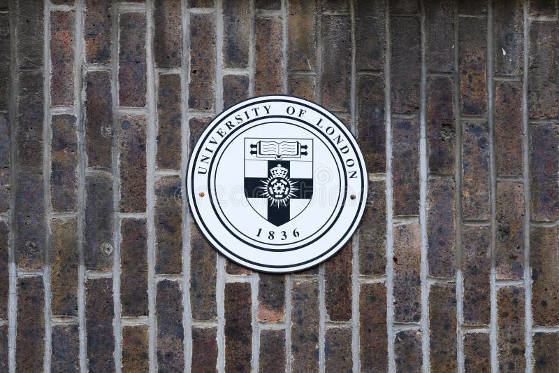 University of London Emblem on Vertical Brick Wall Editorial Stock ...