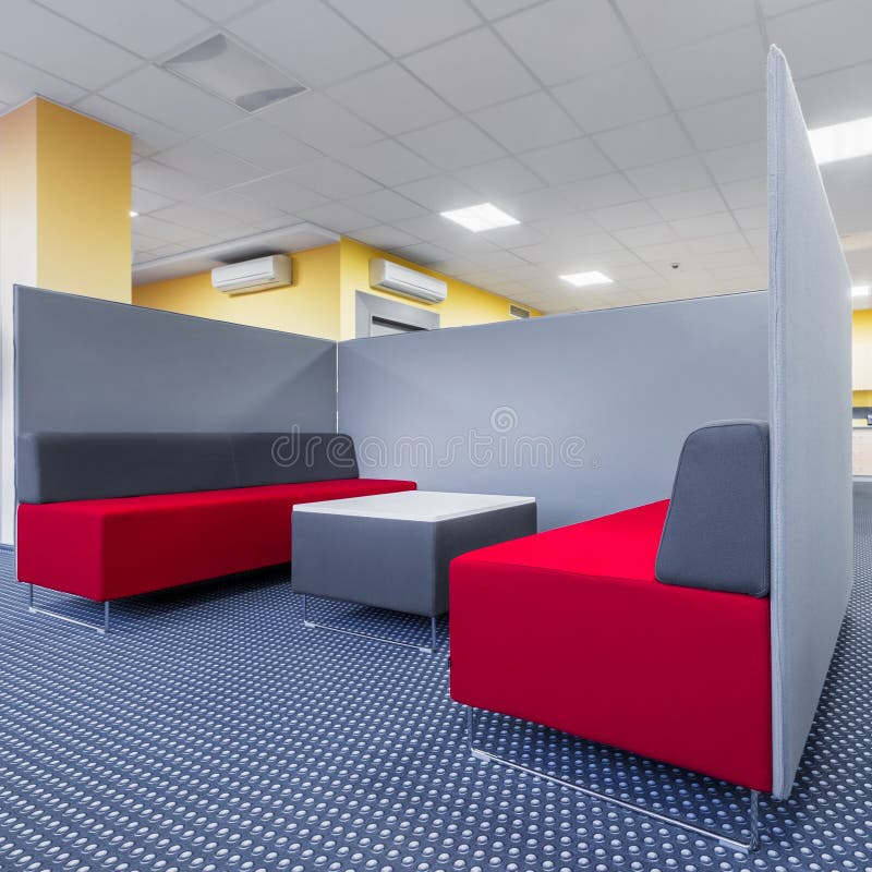 University Lounge Area with Partition Stock Illustration - Illustration ...