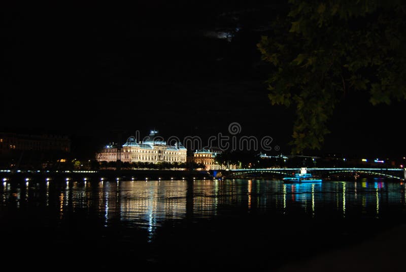 University Lumiere Lyon 2 at Night Stock Photo - Image of lyon, center ...