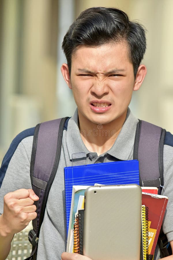 University Minority Male Student and Anger Stock Photo - Image of ...