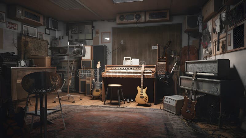 A University Music Studio Filled with Instruments and Rec Two Created ...