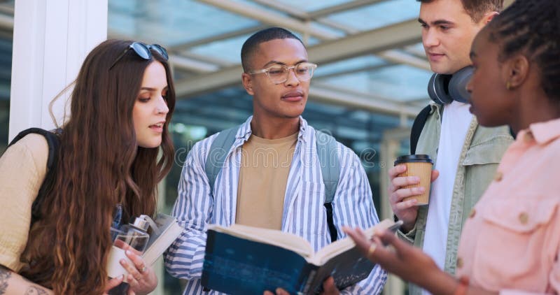 University, Students and Group Studying Together for Learning ...