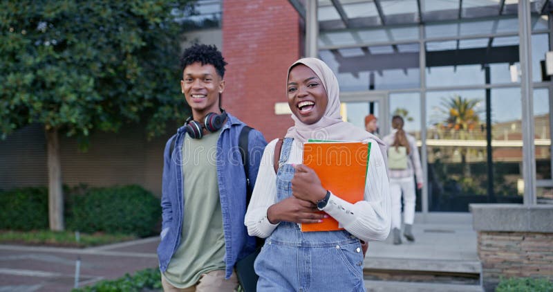 University, People and Face with Smile at Campus for Knowledge ...