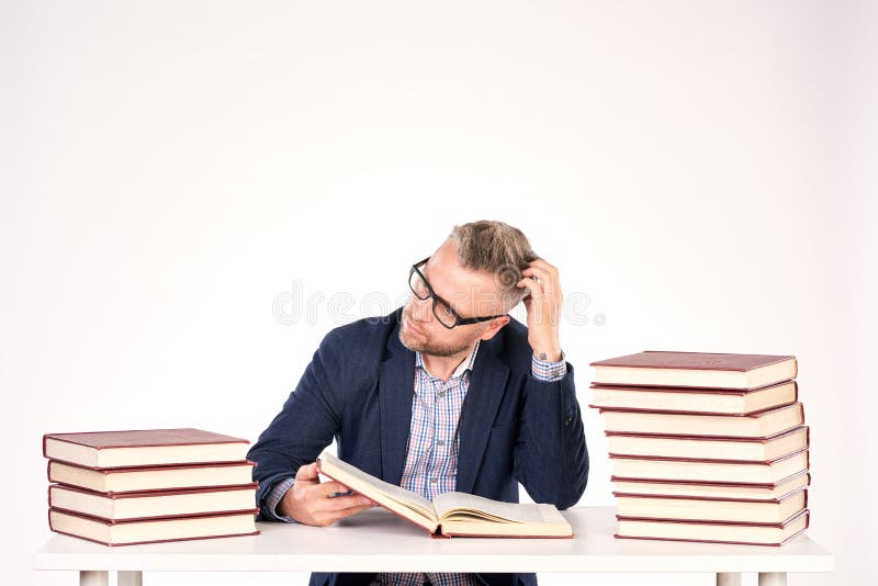 University professor stock image. Image of portrait, sitting - 97614901