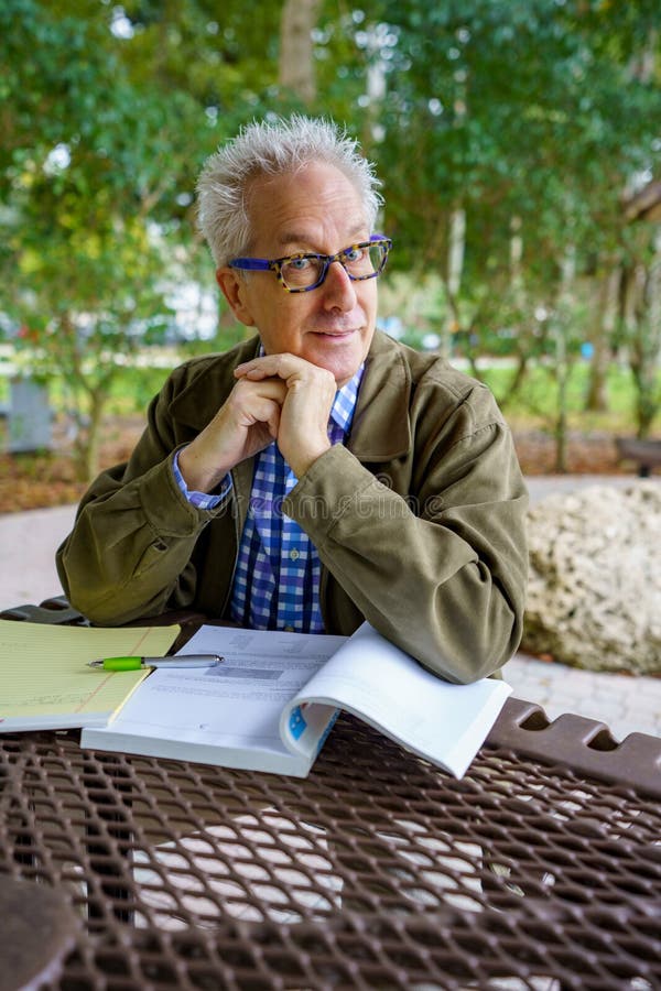 University Professor Preparing a Class Lecture Stock Image - Image of ...