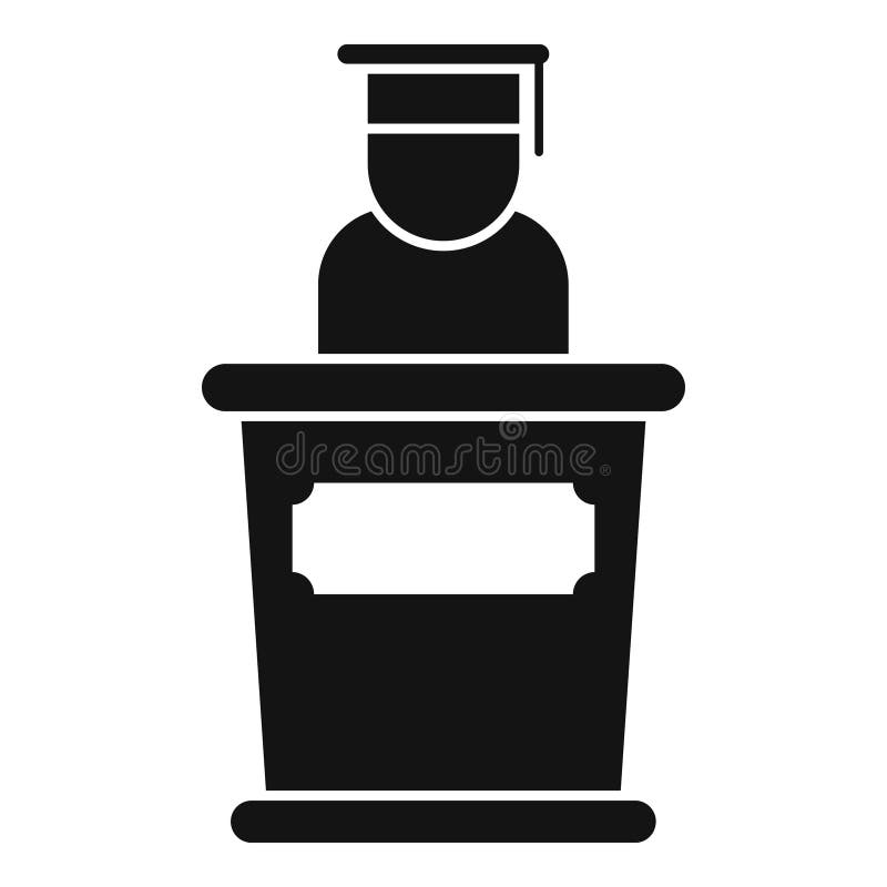 University Professor Speaking at Podium Icon Stock Vector ...