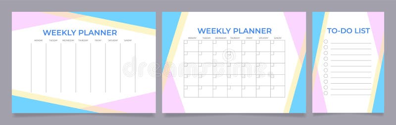 University Projects Worksheet Design Template Set Stock Vector ...