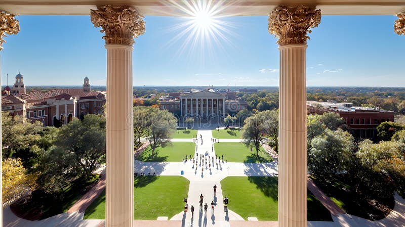 University quad activity stock illustration. Illustration of ...