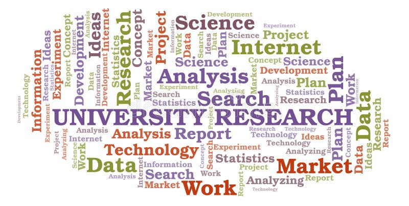 University Research Word Cloud Stock Illustration - Illustration of ...