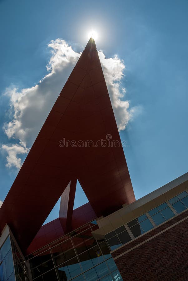 University School Campus Building with a Sunburst Stock Photo - Image ...