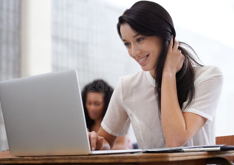 University, Smile and Woman in Classroom with Laptop for Development in ...