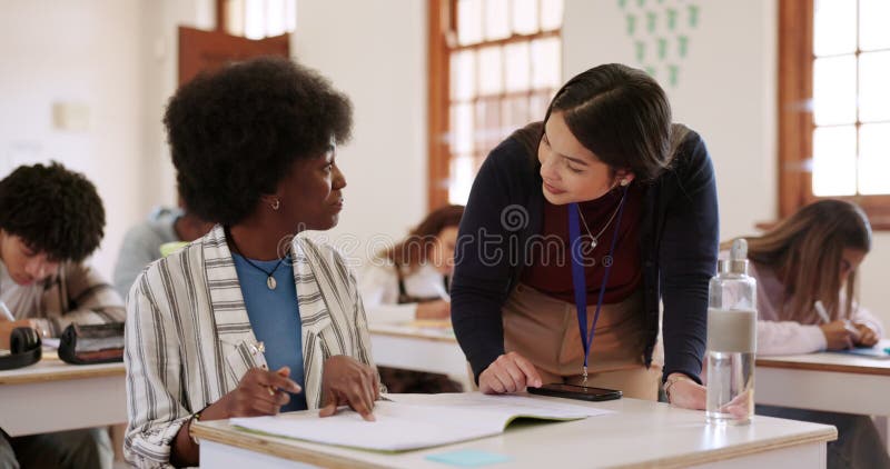 University Student, Help and Advice, Professor in Class for Exam ...