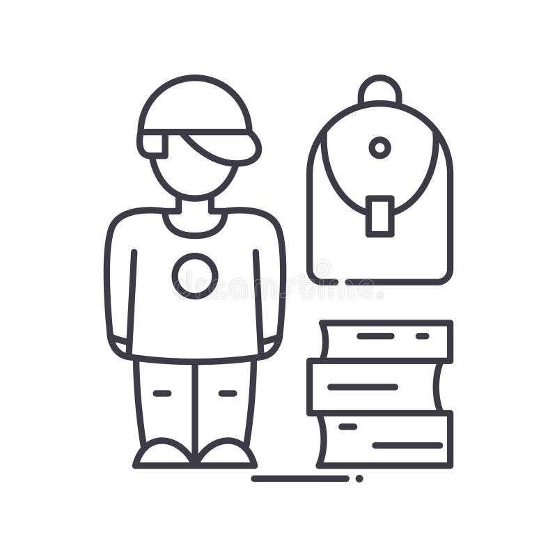 Student Icon, Black Vector Sign with Editable Strokes, Concept ...