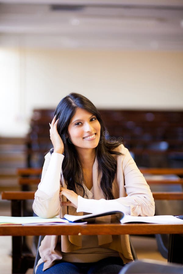 University Student in Lecture Hall Stock Image - Image of joyful ...