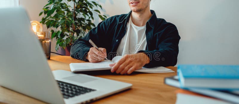University Student Studying and Making Notes at Campus Stock Image ...