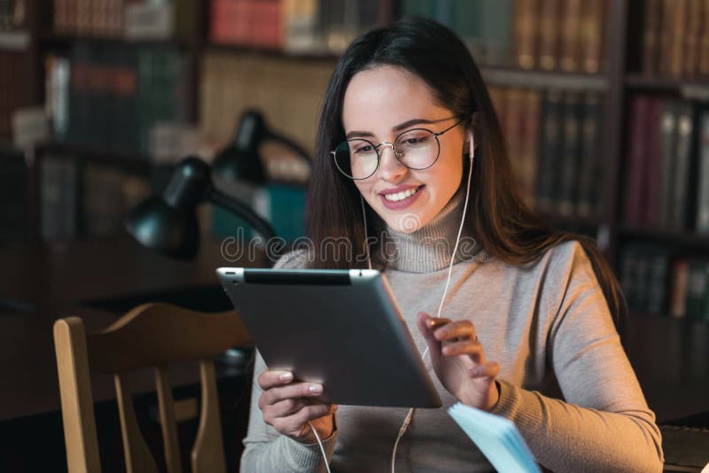 University Student Using Tablet Stock Photo - Image of notes, education ...