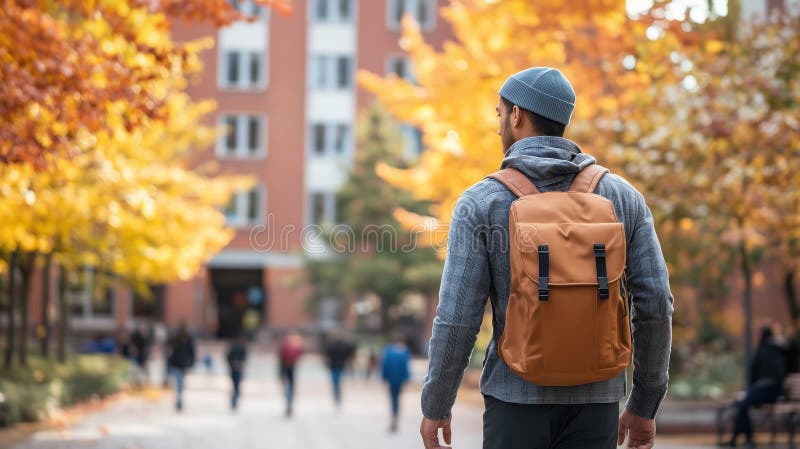 Student Walking Campus Fall Semester Copy Space Stock Photos - Free ...