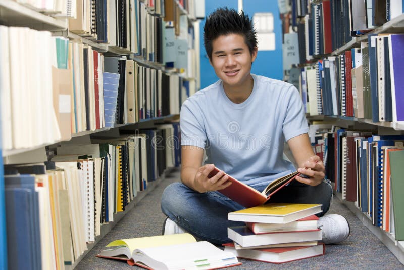 Group of University Students Working in Library Stock Image - Image of ...