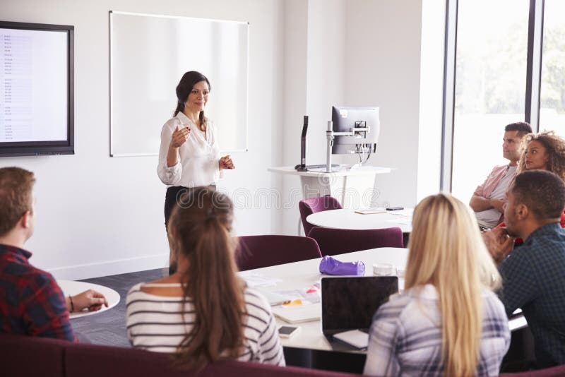 University Students Attending Lecture on Campus Stock Image - Image of ...
