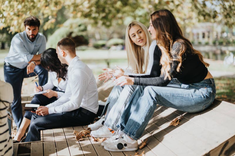 University Students Collaborating Outdoors: Achieving Goals through ...