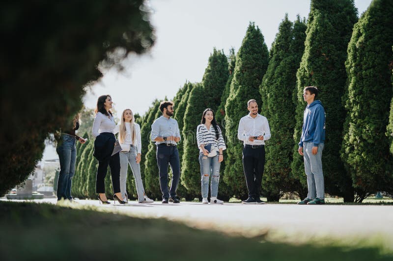 University Students Collaborating on Projects and Learning Together in ...