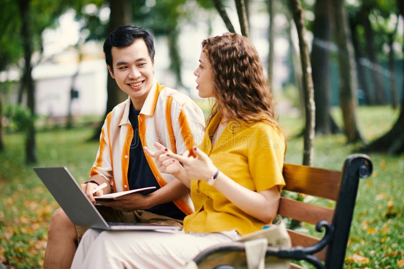 University Students Discussing Project Stock Image - Image of creative ...