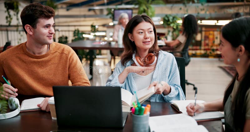 University, Students and Group Studying Together for Learning ...
