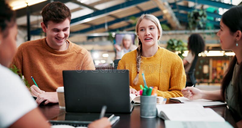 University, Students and Group Studying Together for Learning ...