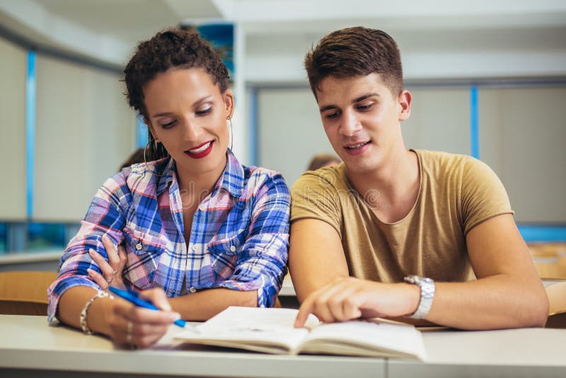 University Students Studying Together in Classroom Stock Image - Image ...