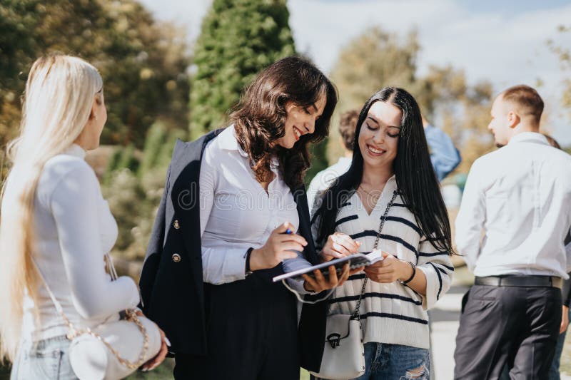 University Students Studying Together, Discussing Subjects, Exchanging ...