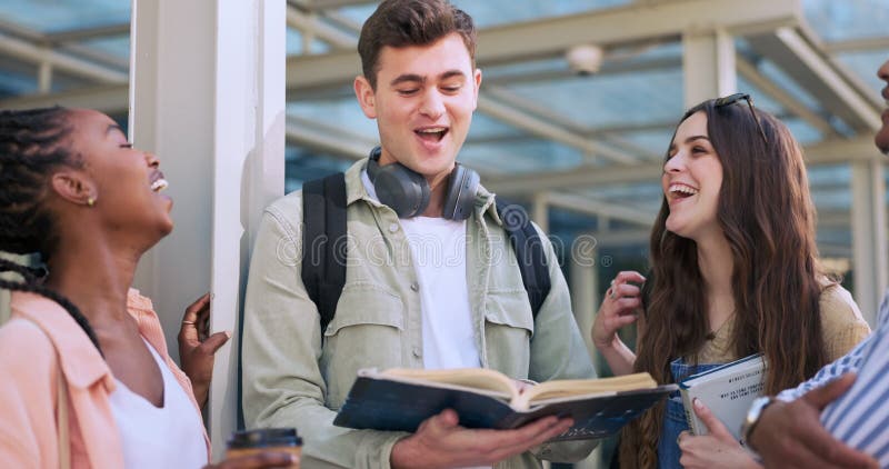 Talking, Students or Man in Library for Education, Knowledge or Study ...