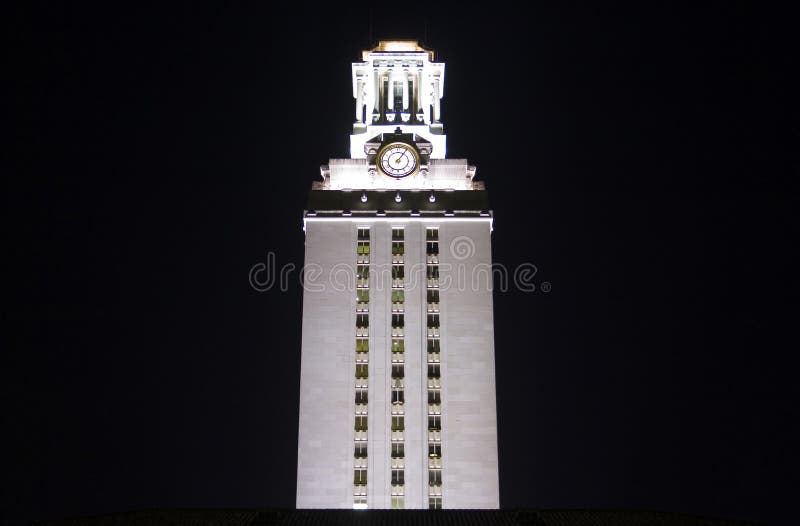 University of Texas Clock Tower at Night Editorial Image - Image of ...