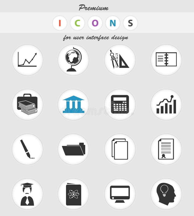 University icon set stock vector. Illustration of textbook - 122727945