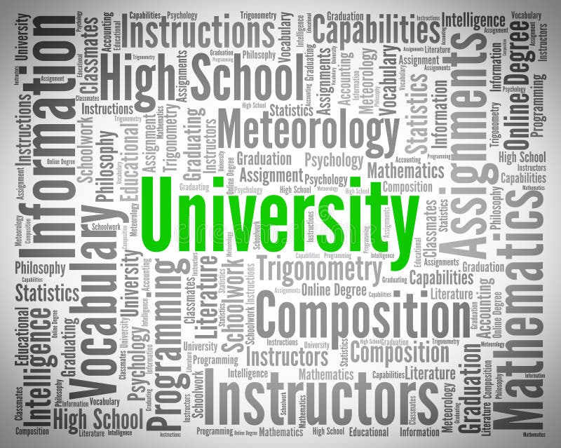 University Word Cloud Hand Sphere Concept Stock Illustration ...