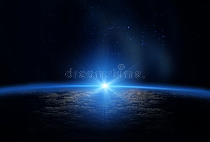 Universo: Tierra y sol stock de ilustración. Ilustración de cosmos ...