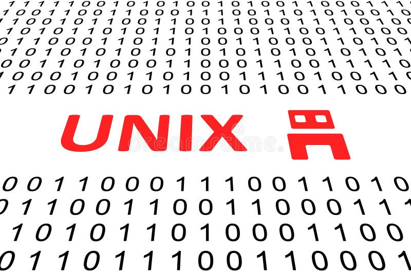 UNIX Concept Binary Code 3d Stock Illustration - Illustration of ...