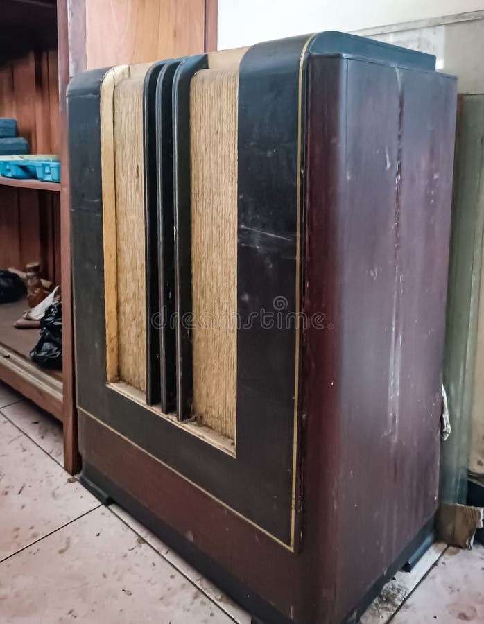 Unkempt Old Sound System Speakers in a Warehouse Stock Image - Image of ...