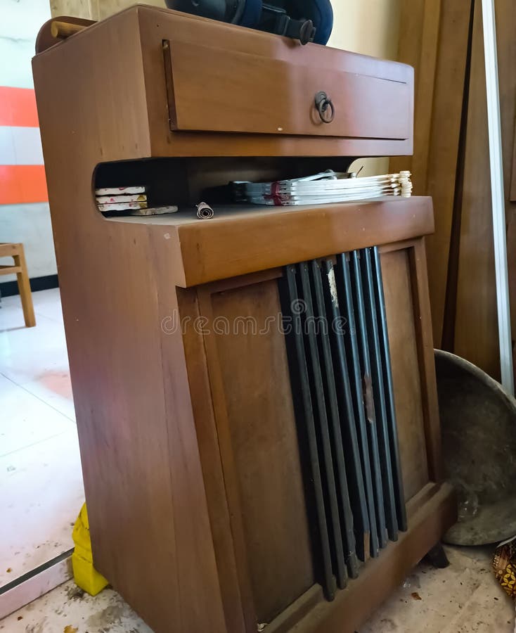 Unkempt Old Sound System Speakers in a Warehouse Stock Photo - Image of ...