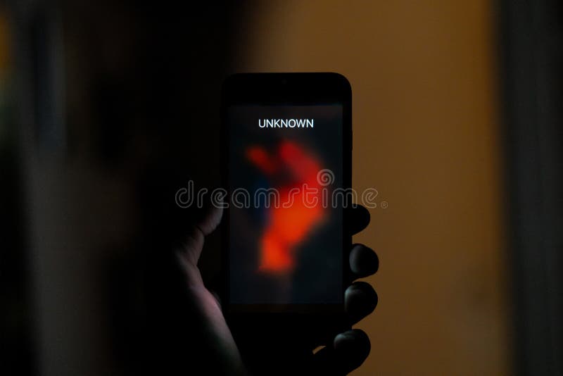 The Unknown Anonymous Person Incoming Phone Call Stock Image - Image of ...