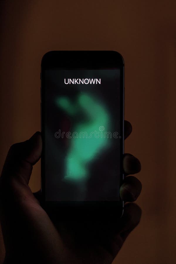The Unknown Anonymous Person Incoming Phone Call Stock Photo - Image of ...
