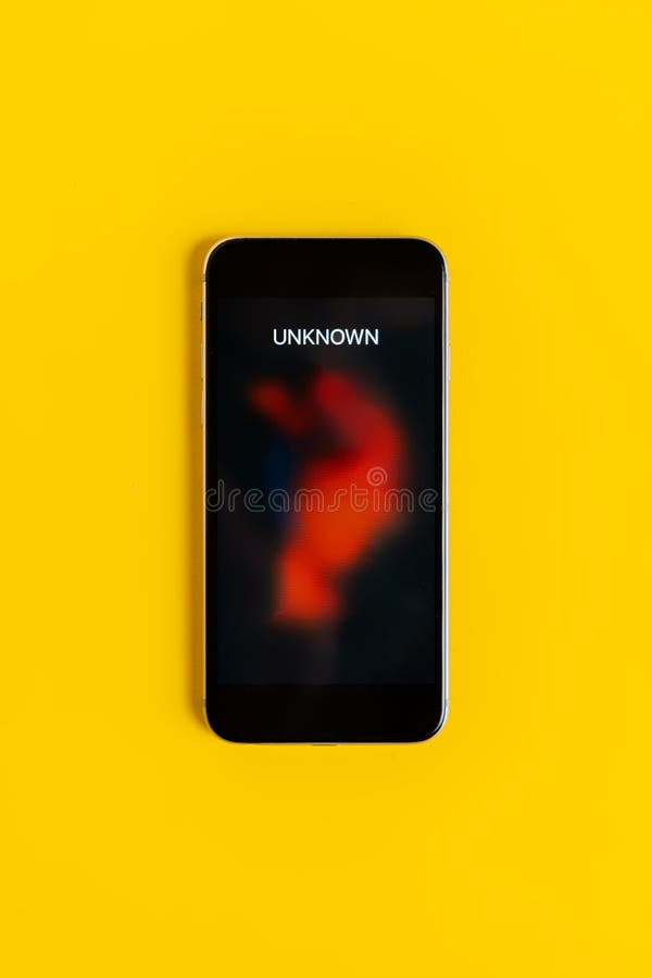The Unknown Anonymous Person Incoming Phone Call Stock Image - Image of ...
