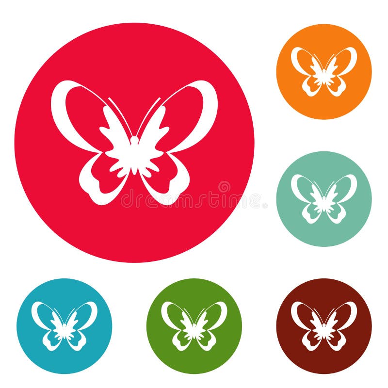 Unknown Butterfly Icons Circle Set Vector Stock Vector - Illustration ...