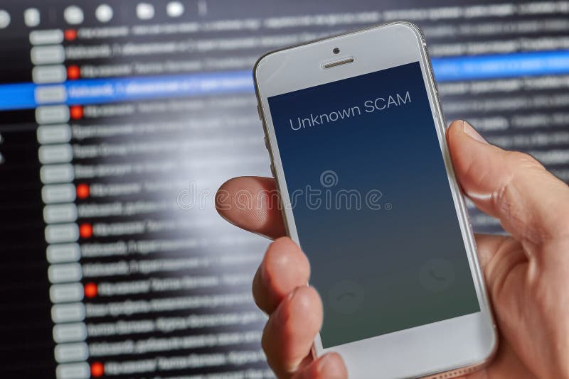 Unknown Call To a Mobile Phone on a Dark Background Stock Image - Image ...