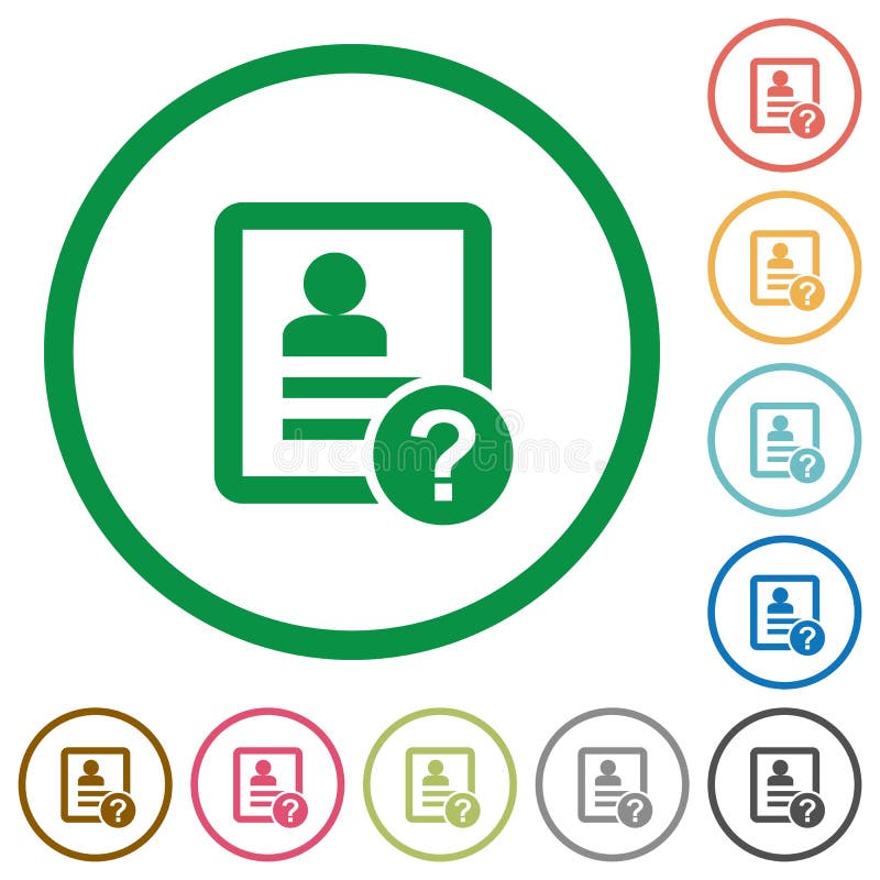 Unknown Contact White Icons on Edged Square Buttons Stock Vector ...