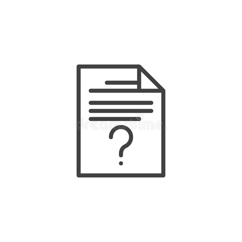 Unknown File Format Outline Icon Stock Vector - Illustration of office ... Unknown File Format Outline Icon Stock Vector - Illustration of office ...