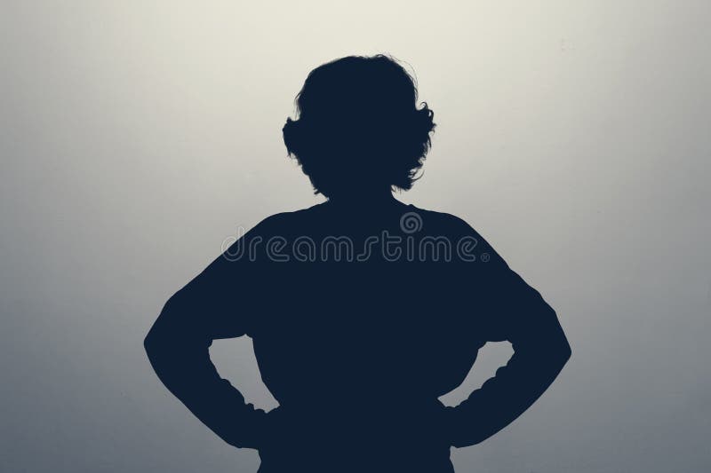 Unknown Female Person Silhouette in Studio. Stay Anonym, Hide Identity ...