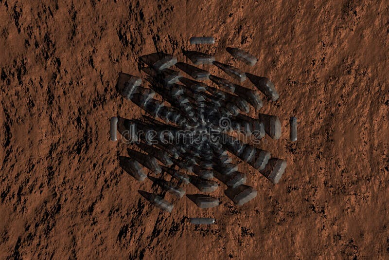 Unknown Figure on the Desert Ground Top View 3d Rendering Stock ...